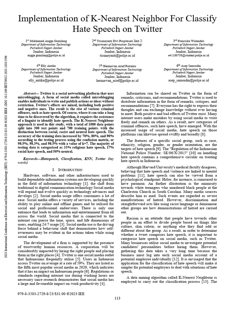 Twitter Hate Speech Detection Study | PDF | Hatred