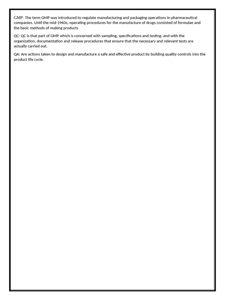 GMP Answer | PDF