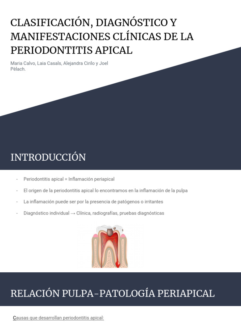 Periodontitis Apical Aguda: Diagnóstico y Clasificación | PDF ...