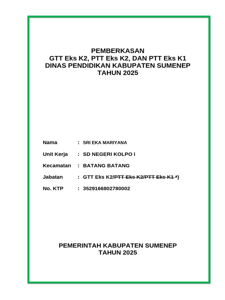 REV FIX - Lampiran Pemberkasan K2 2025 | PDF