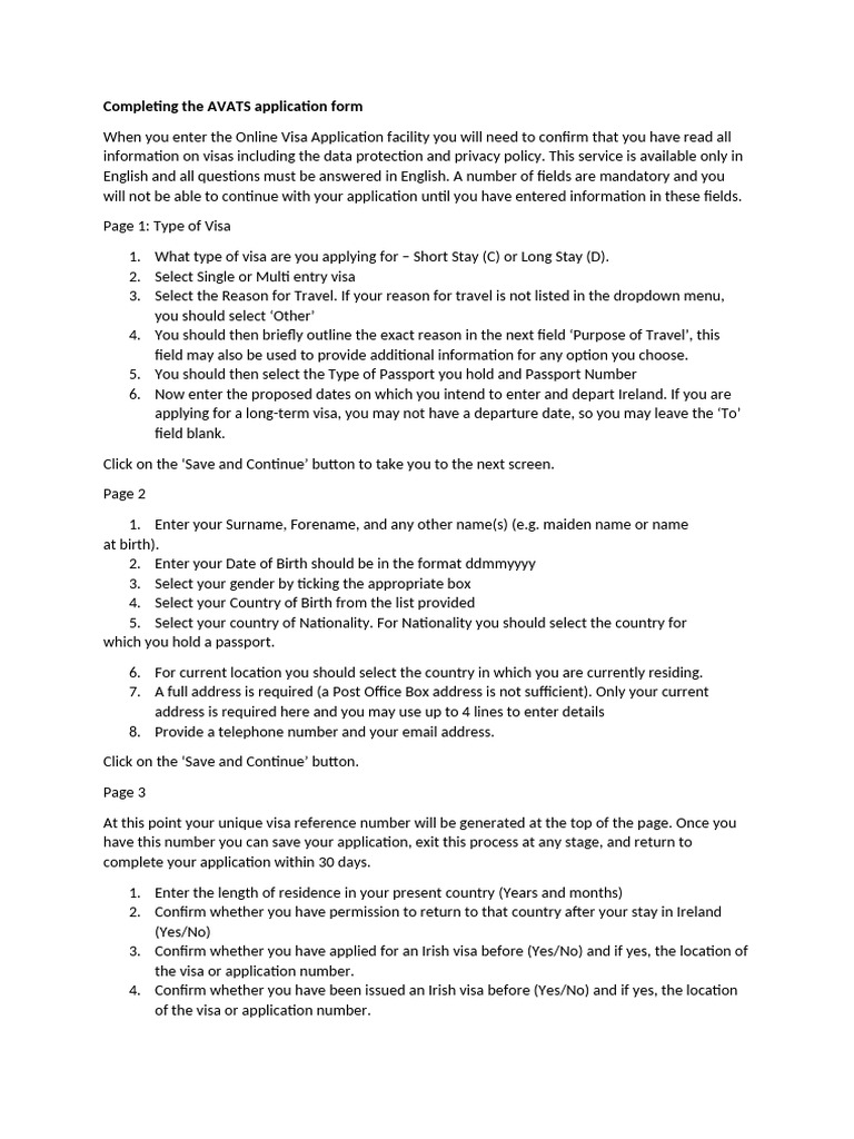 How To Complete The AVATS Form | PDF | Travel Visa | Passport