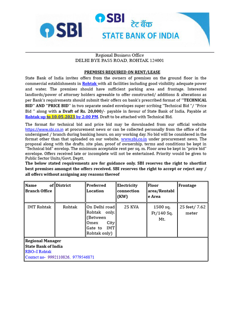 170420231723-Tender Documents New IMT Rohtak Bid Branch Premises | PDF ...
