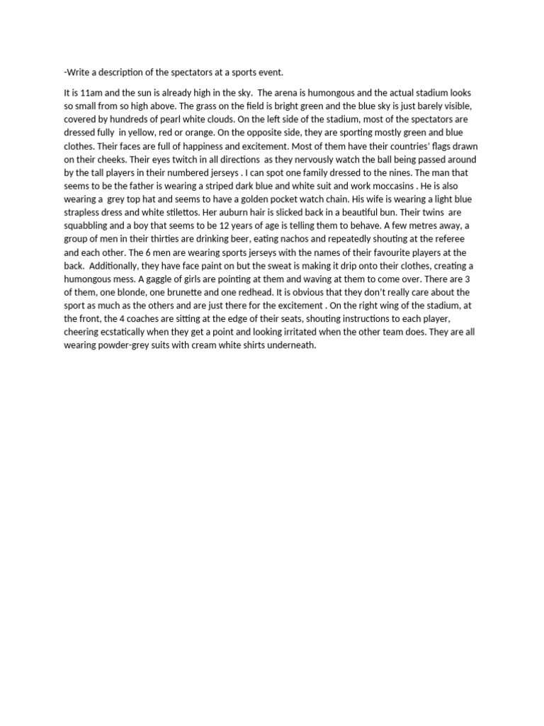 Sports Spectators' Vibrant Scene | PDF