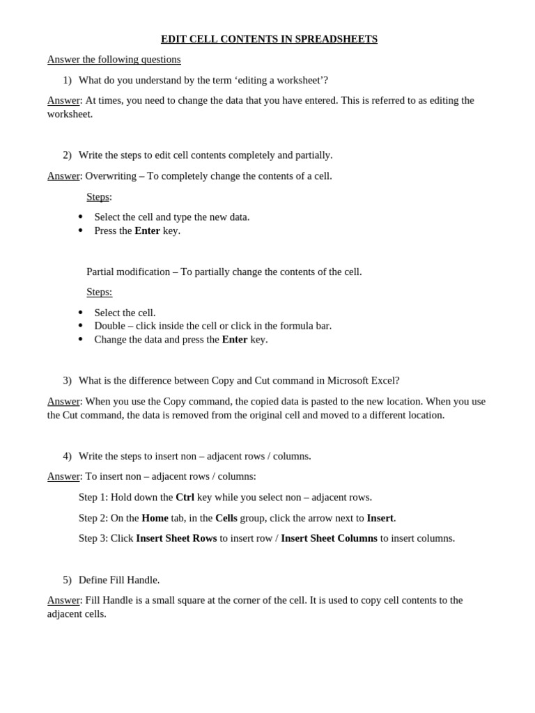 Edit-cell-contents-in-spreadsheets | PDF | Spreadsheet | Computing Edit-cell-contents-in-spreadsheets | PDF | Spreadsheet | Computing