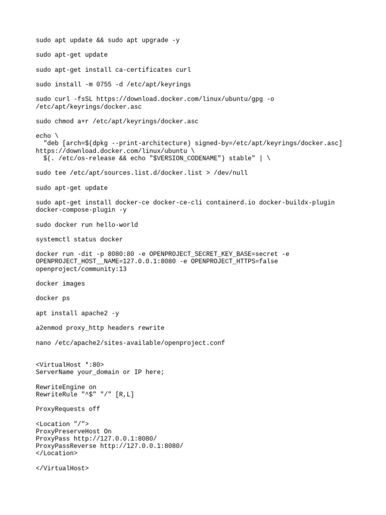 Docker & Apache Setup Guide | PDF