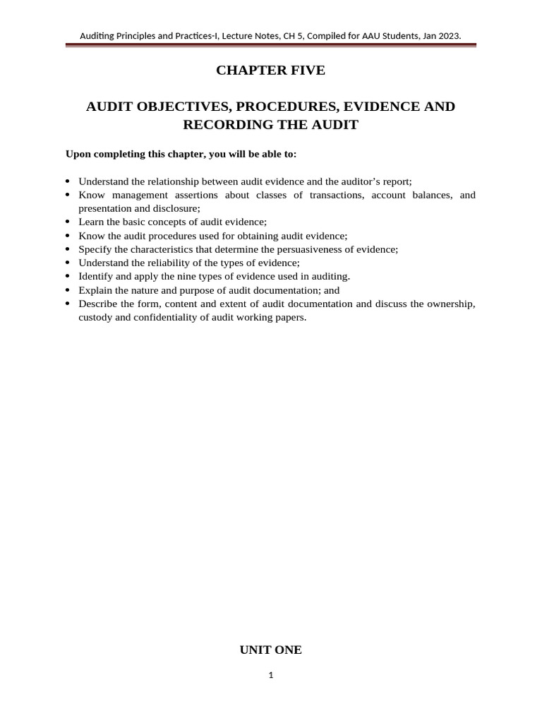 Audit Objectives and Evidence Explained | PDF | Audit | Internal Control