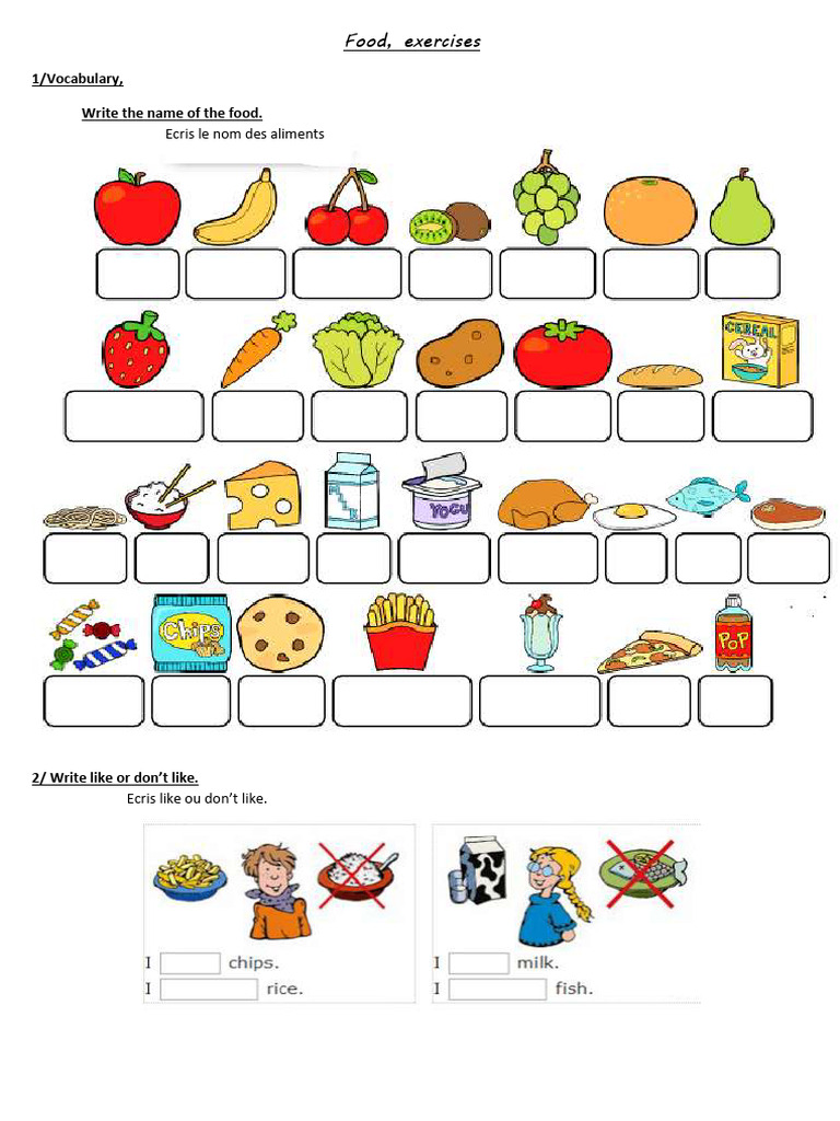 Food Vocabulary and Preferences Exercise | PDF