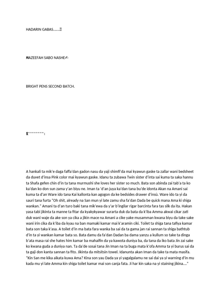 HADARIN GABAS - by Nazeefa Sabo Nashe | PDF