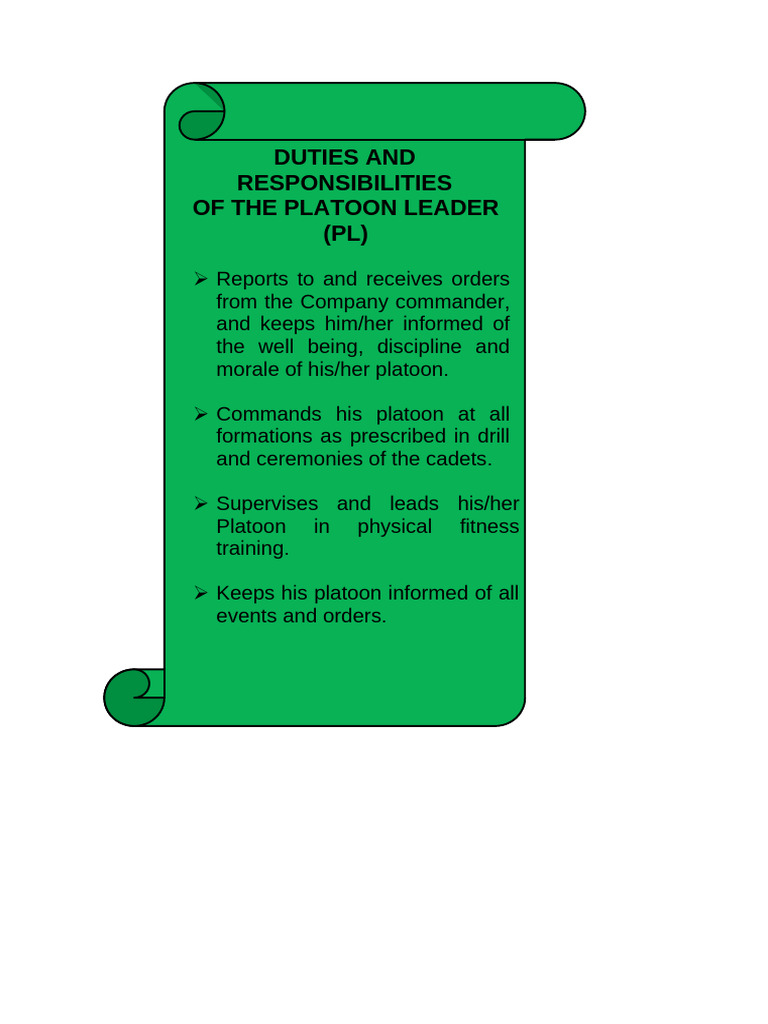Platoon Leader Duties Overview | PDF