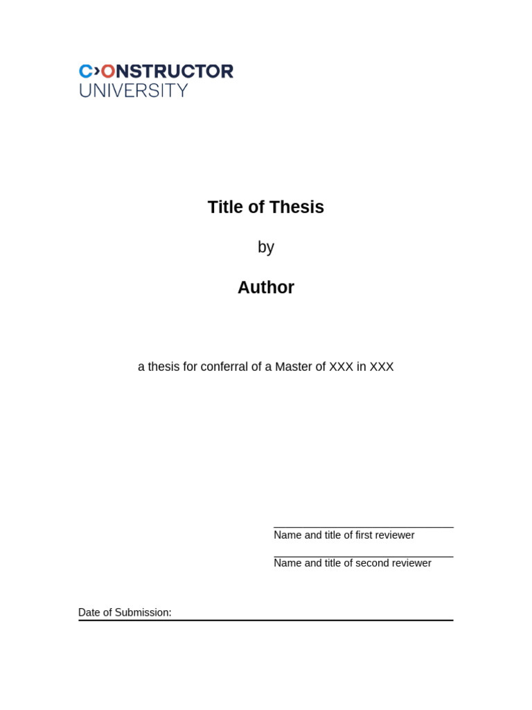 Master Thesis Submission Overview | PDF