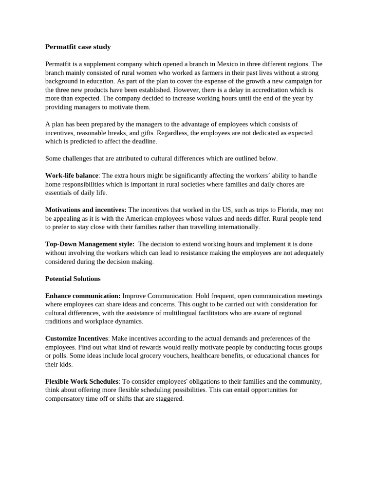 Premafit Case Study | PDF | Incentive | Employment