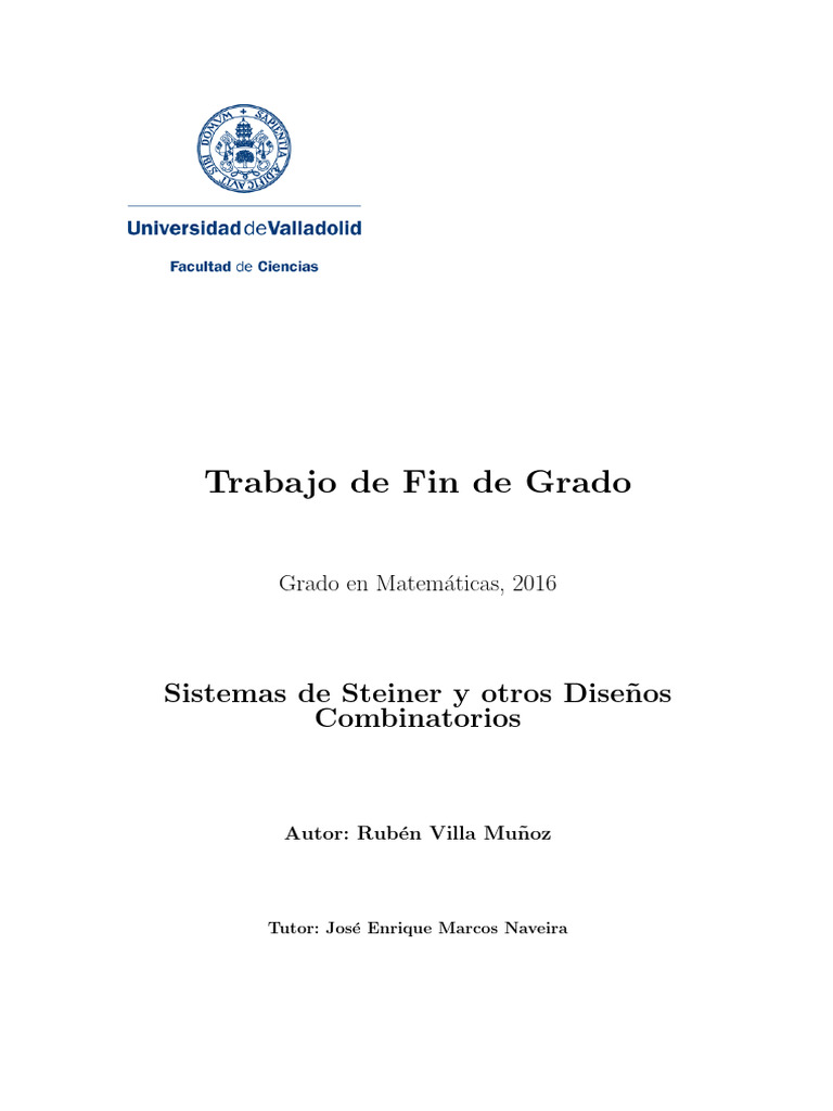 TFG Steiner | PDF | Prueba matemática | Conceptos matemáticos