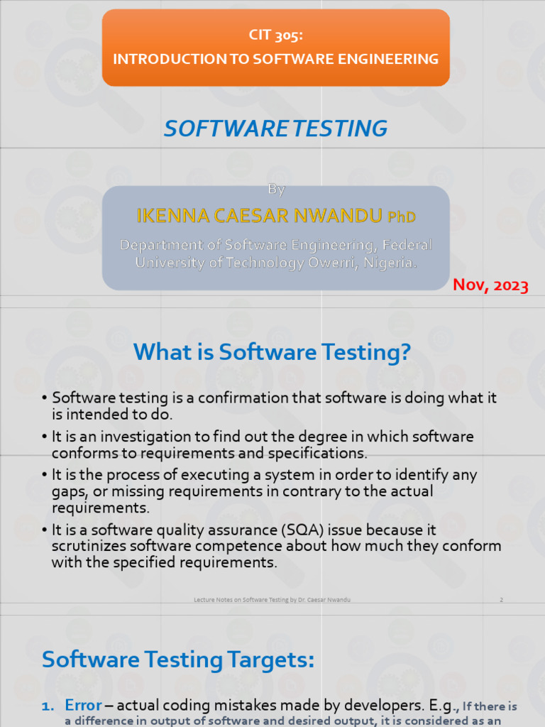 Overview of Software Testing Concepts | PDF | Software Testing | Software