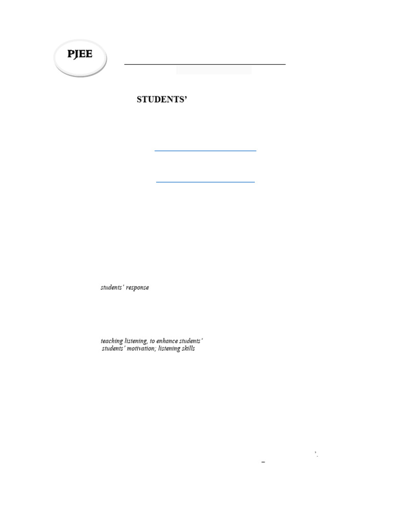 PJEE | PDF | Motivational | Motivation