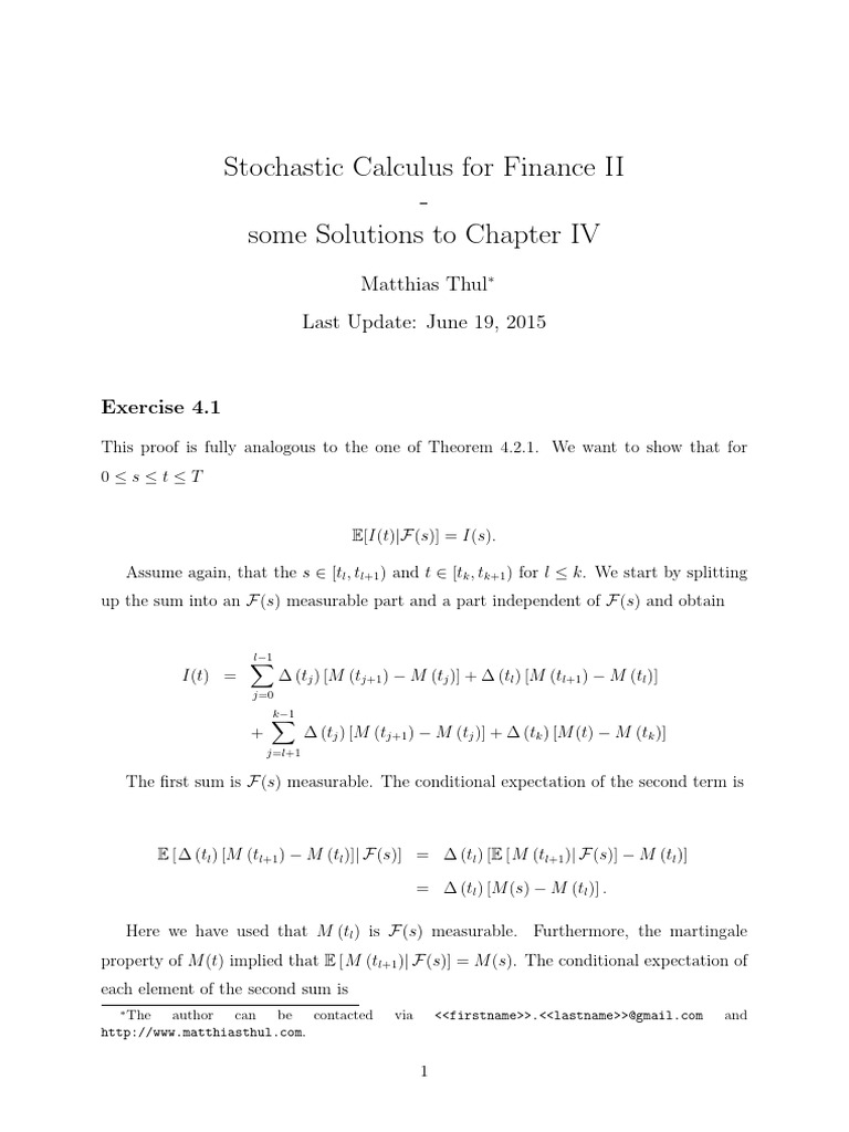 Shreve IISolutions Chapter 04 | PDF | Greeks (Finance) | Option (Finance)