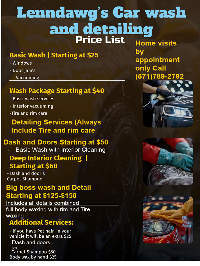 Car Wash Price List #13235-2 | PDF