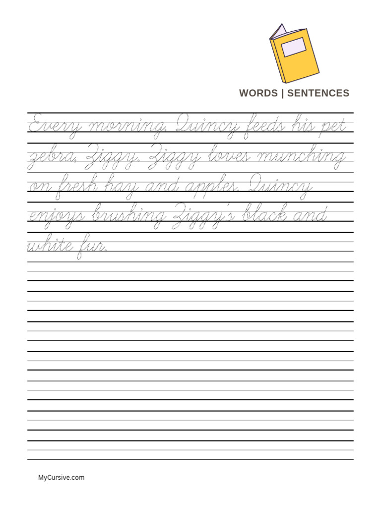 Cursive Paragraph Worksheet | PDF