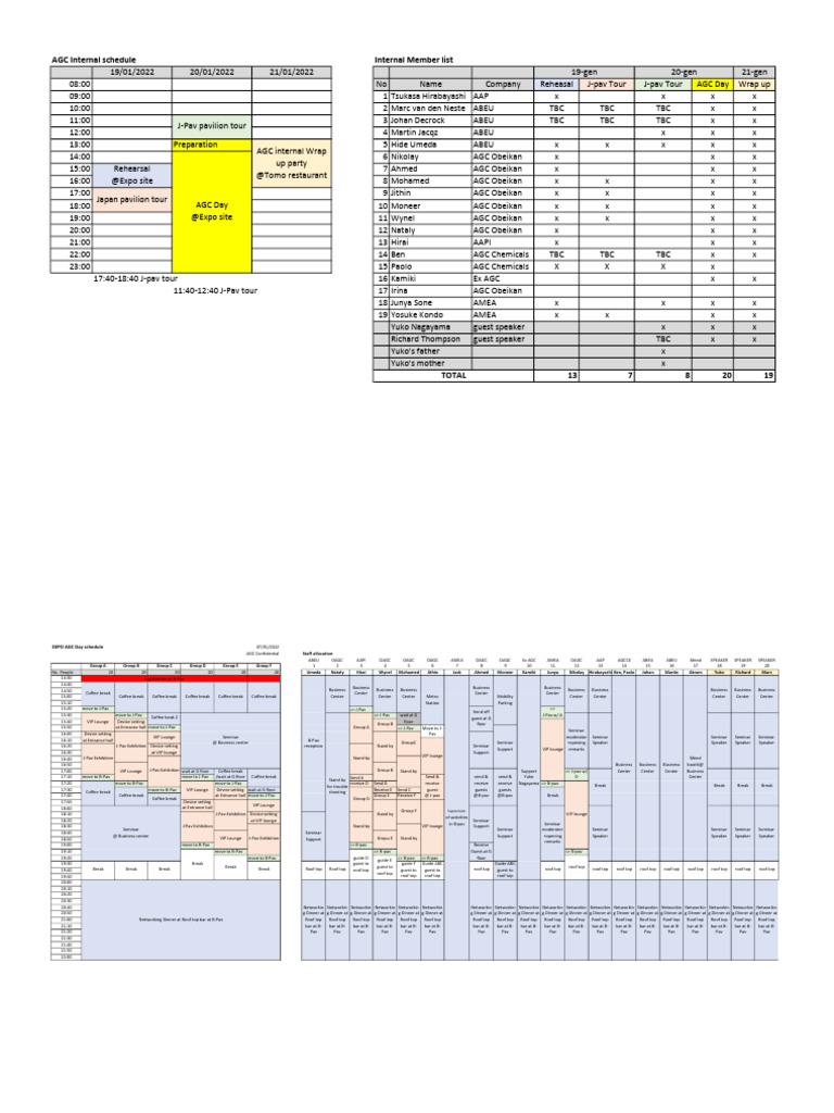 AGC Event Schedule | PDF
