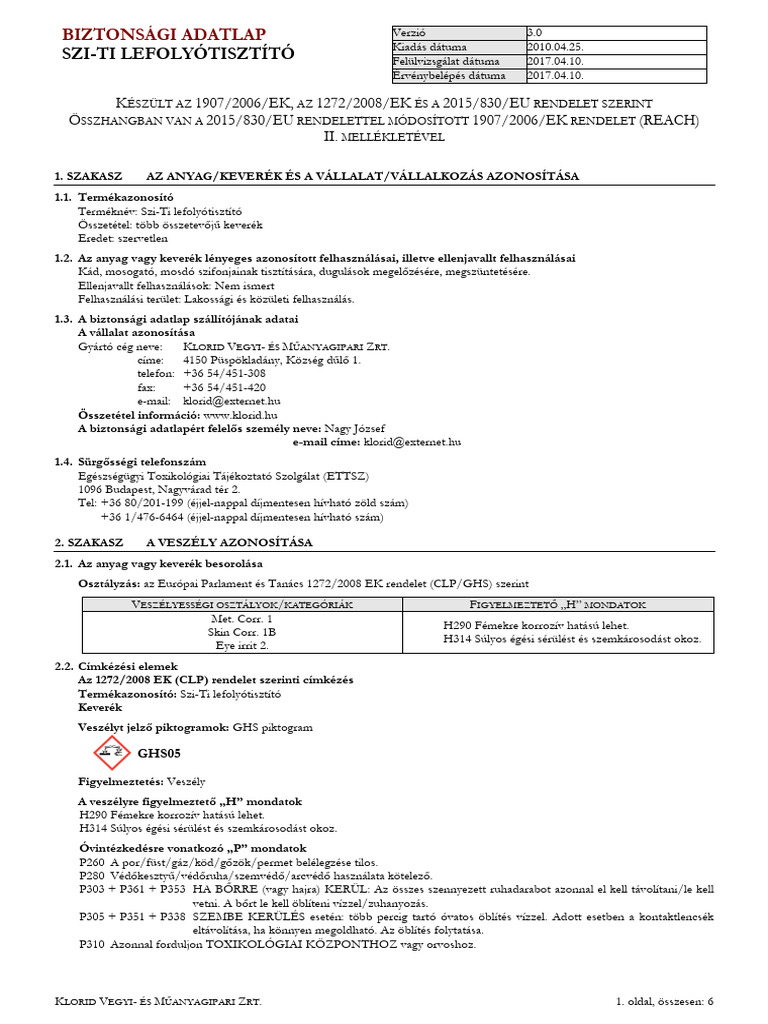 SZI-TI lefolyótisztító | PDF