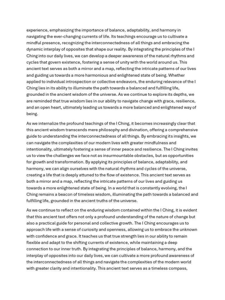 The Book of Changes (易经) - Chapter 4 | PDF | Wisdom