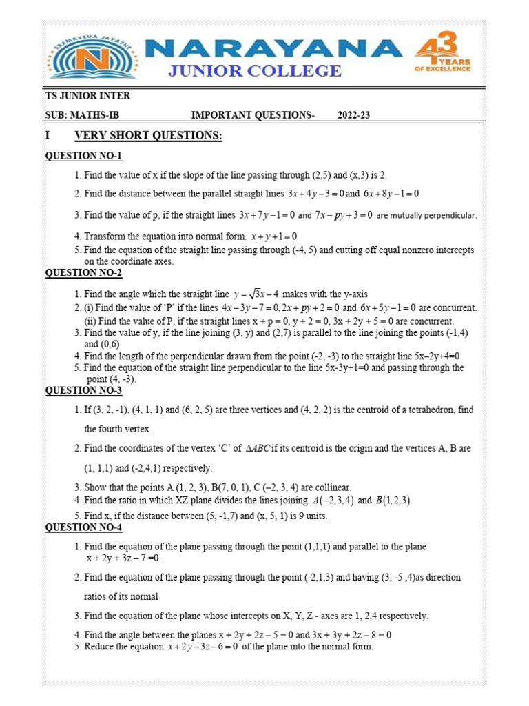 TS_JR_MATHS IB_IMP QUESTIONS-2023_250110_170059 | PDF | Area | Line ...