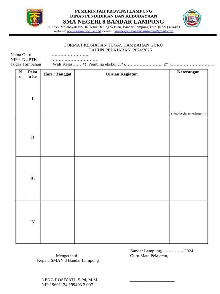 @ FORMAT TUGAS TAMBAHAN GURU | PDF
