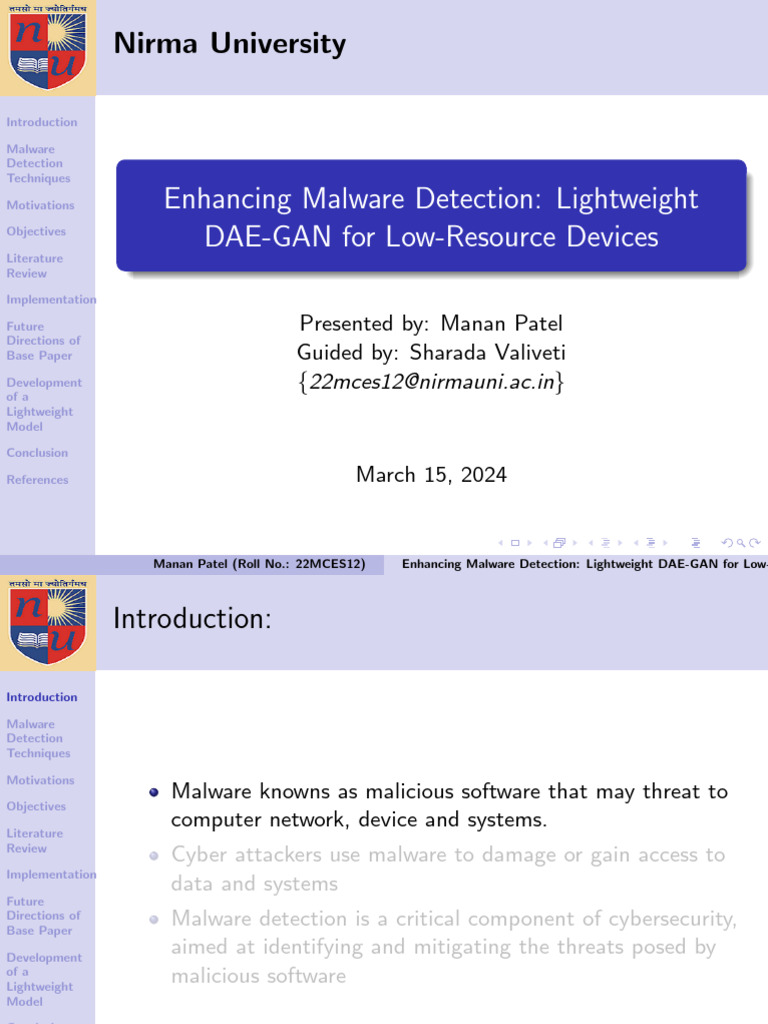 Enhancing Malware Detection Lightweight DAE GAN For Low Resource Devices | PDF | Malware ...