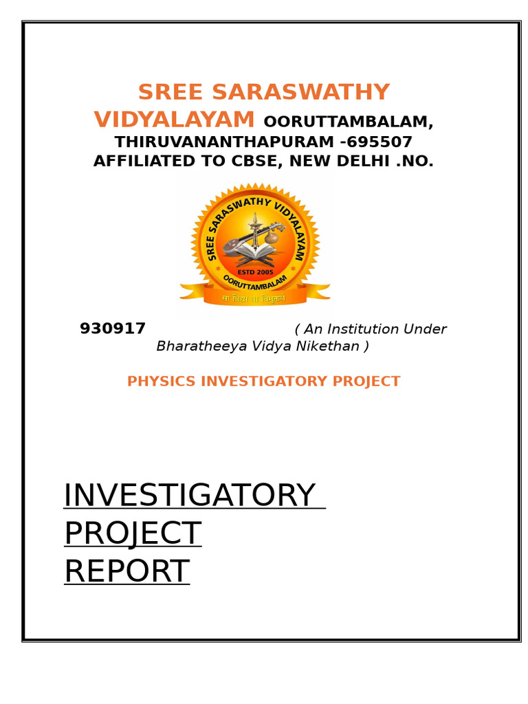 Self-Inductance Study Project Report | PDF | Inductor | Inductance