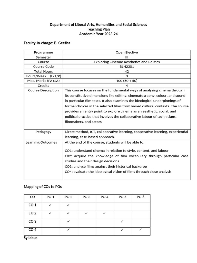 Lesson Plan_Film Elective.pdf | PDF