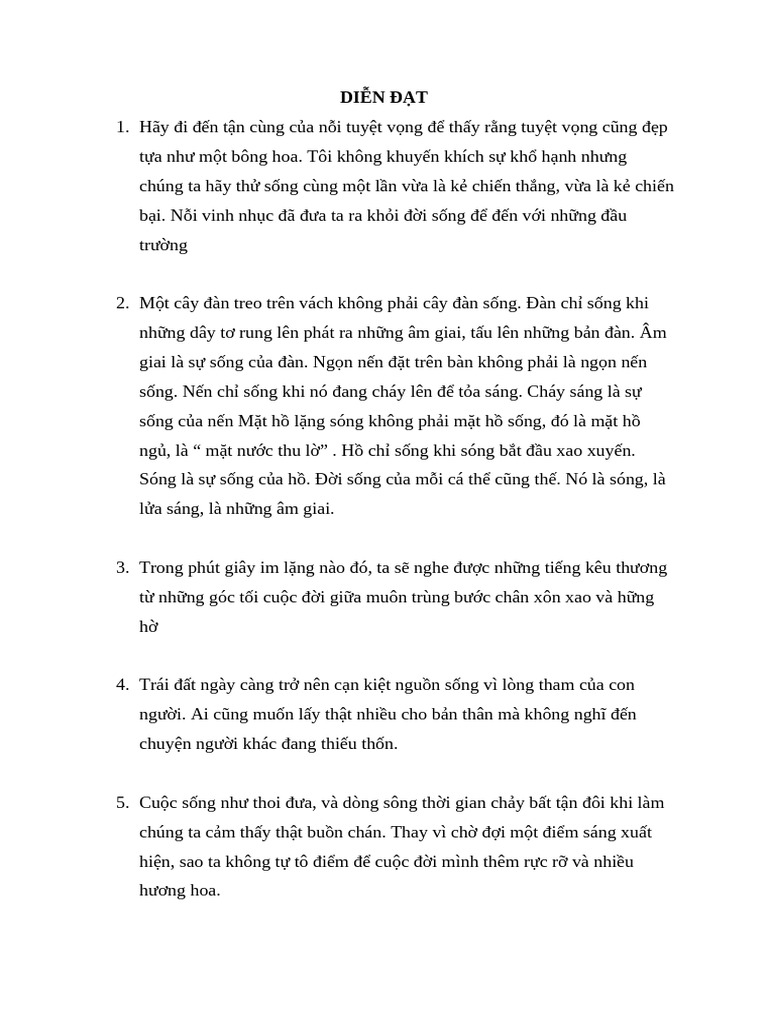 DIỄN ĐẠT NLXH | PDF