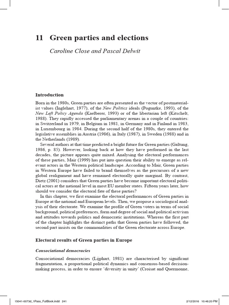 Electoral Trends of Green Parties in Europe | PDF | Nordic Countries ...