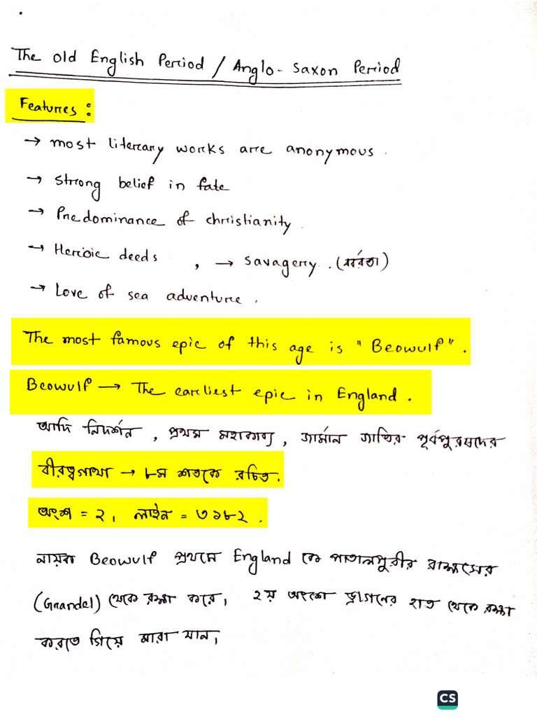 English Literature Handnote by Moy | PDF