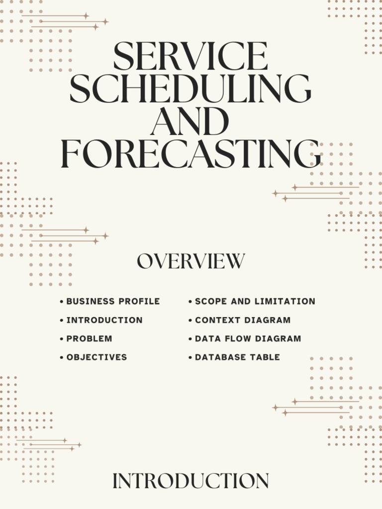 Scheduling and Forecasting | PDF