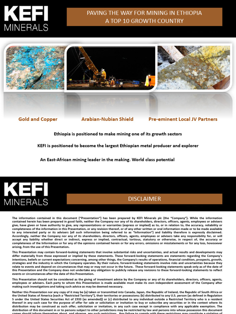 kefi_mining_africa_2016_presentation | PDF | Mining | Gold