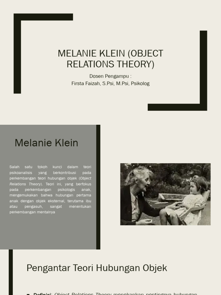 Melanie Klein - Object Relation | PDF