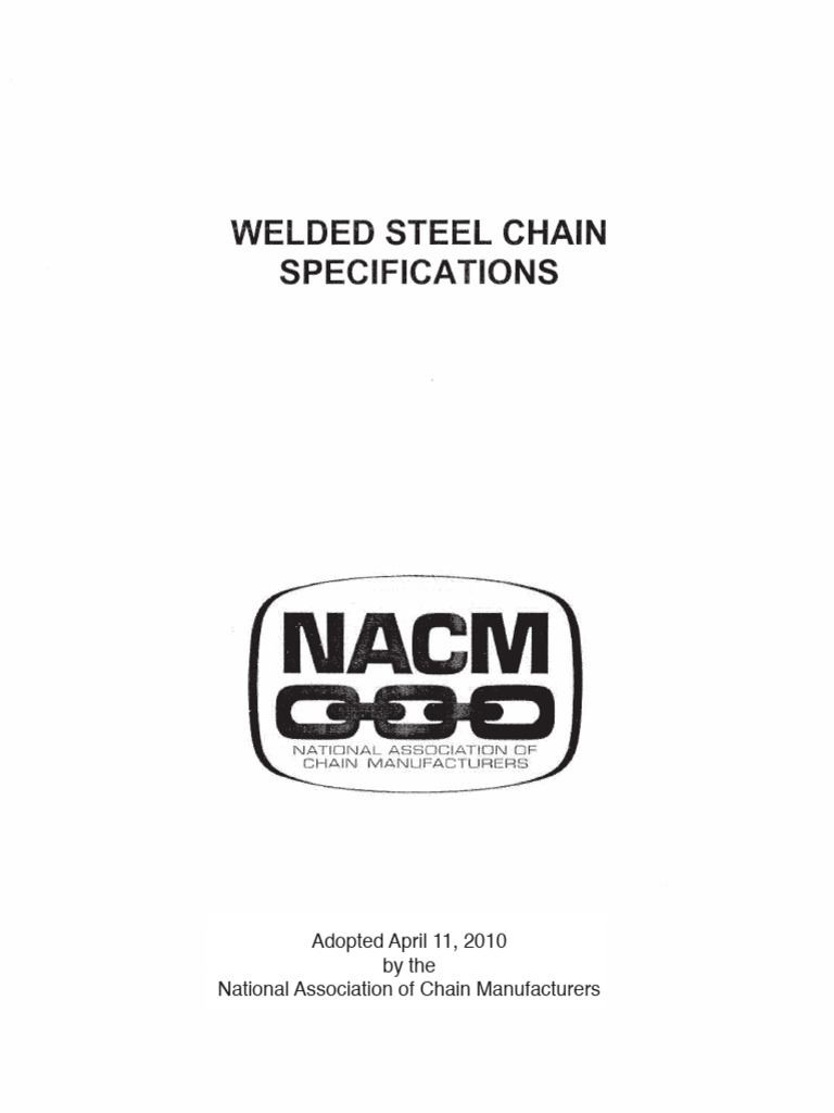 Welded Steel Chain Specifications Guide | PDF