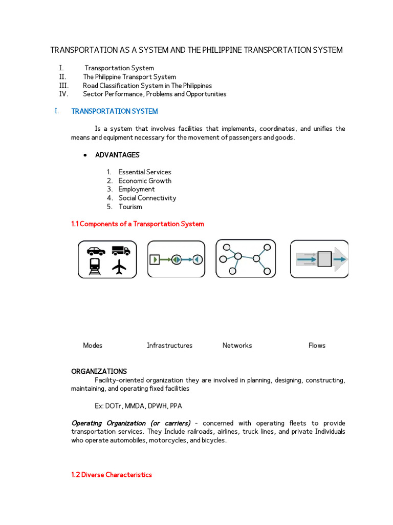 Philippine Transportation System Overview | PDF | Transport | Public ...