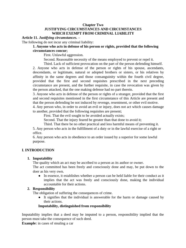 Justifying Circumstances in Criminal Law | PDF | Crimes | Crime & Violence