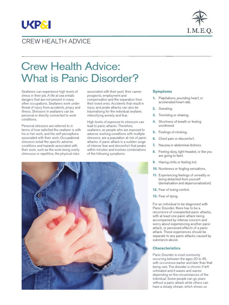 UKPandI Crew Health Panic Disorder Advice | PDF | Panic Disorder | Panic Attack