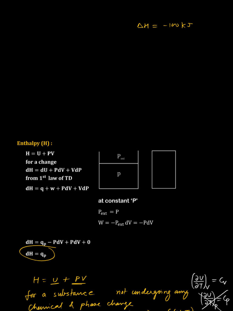 Thermodynamics-1 - L-07 (Class Notes) - Relationship Between Delta H ...