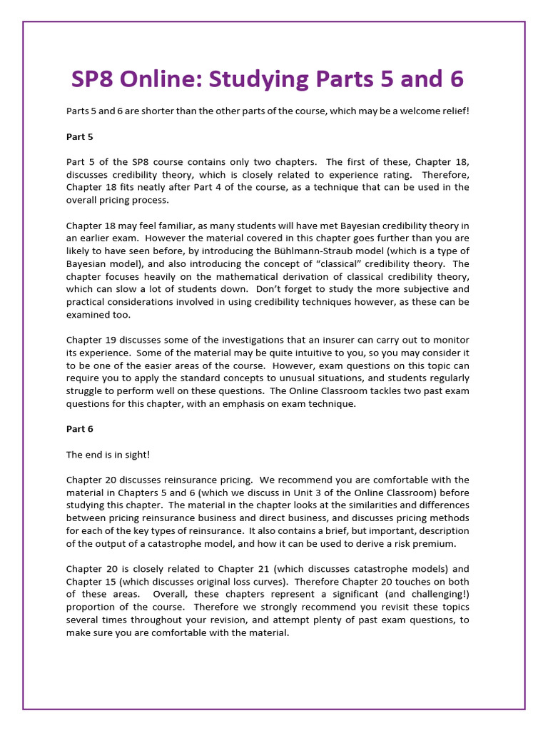 ActEdUK_SP8_GNP56_2020_V01 | PDF | Reinsurance | Cognition