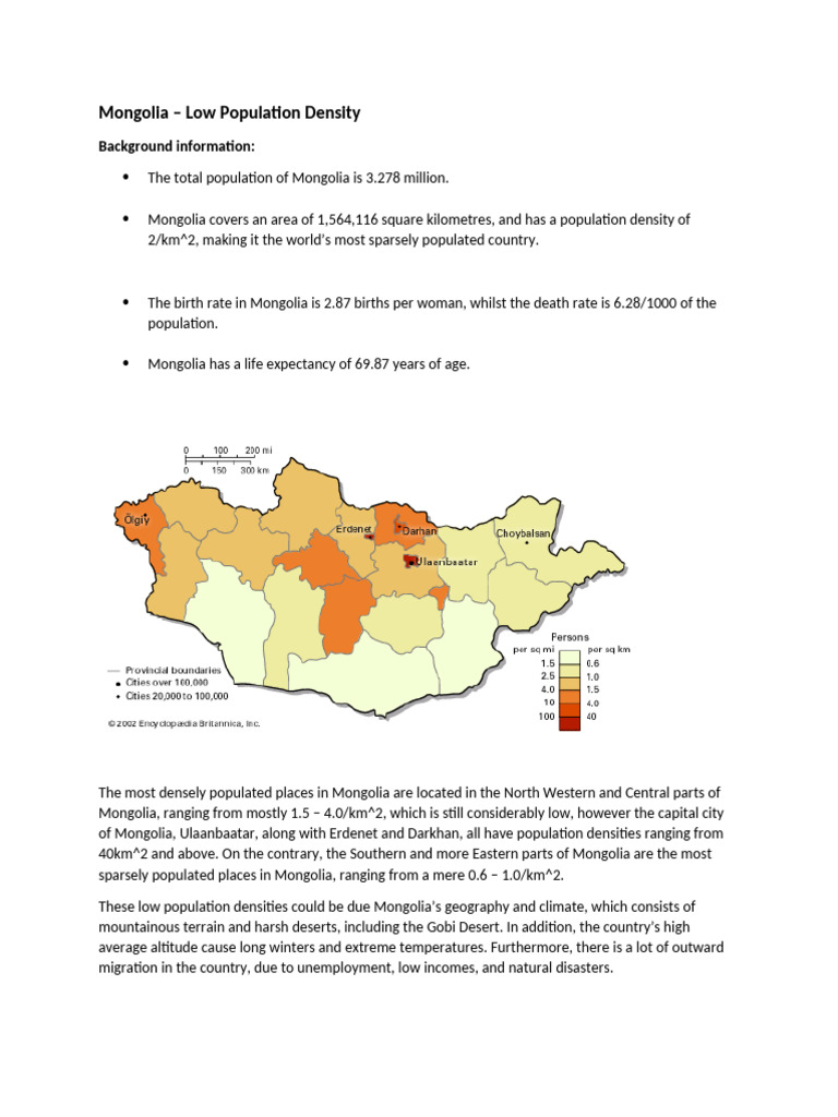 Population Density Case Studies | PDF | Mongolia | Earth Sciences