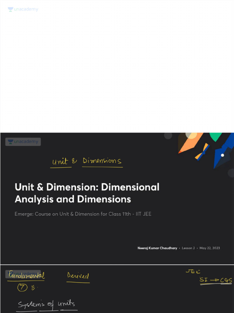 Unit Dimension Dimensional Analysis and Dimensions With Anno | PDF
