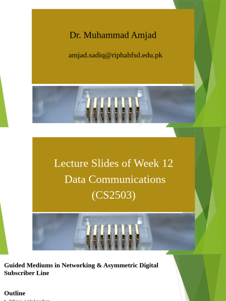 Data Communications Lec12 | PDF | Transmission Medium | Digital Subscriber Line