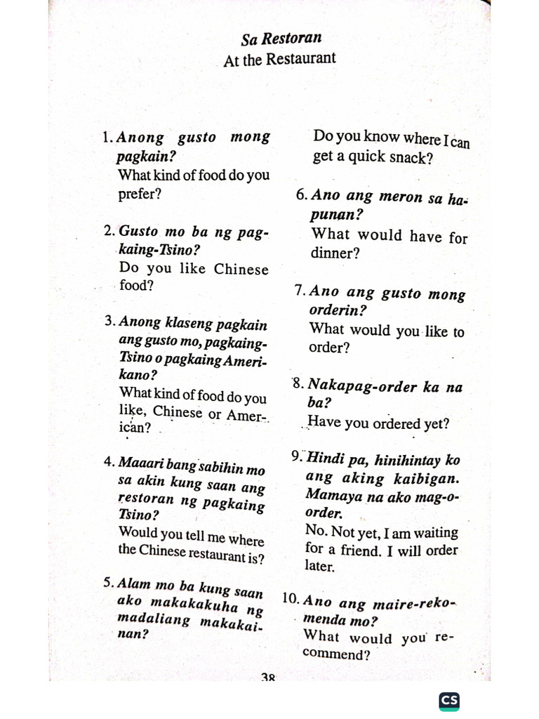 Practical Conversation (Filipino-English) 1 | PDF