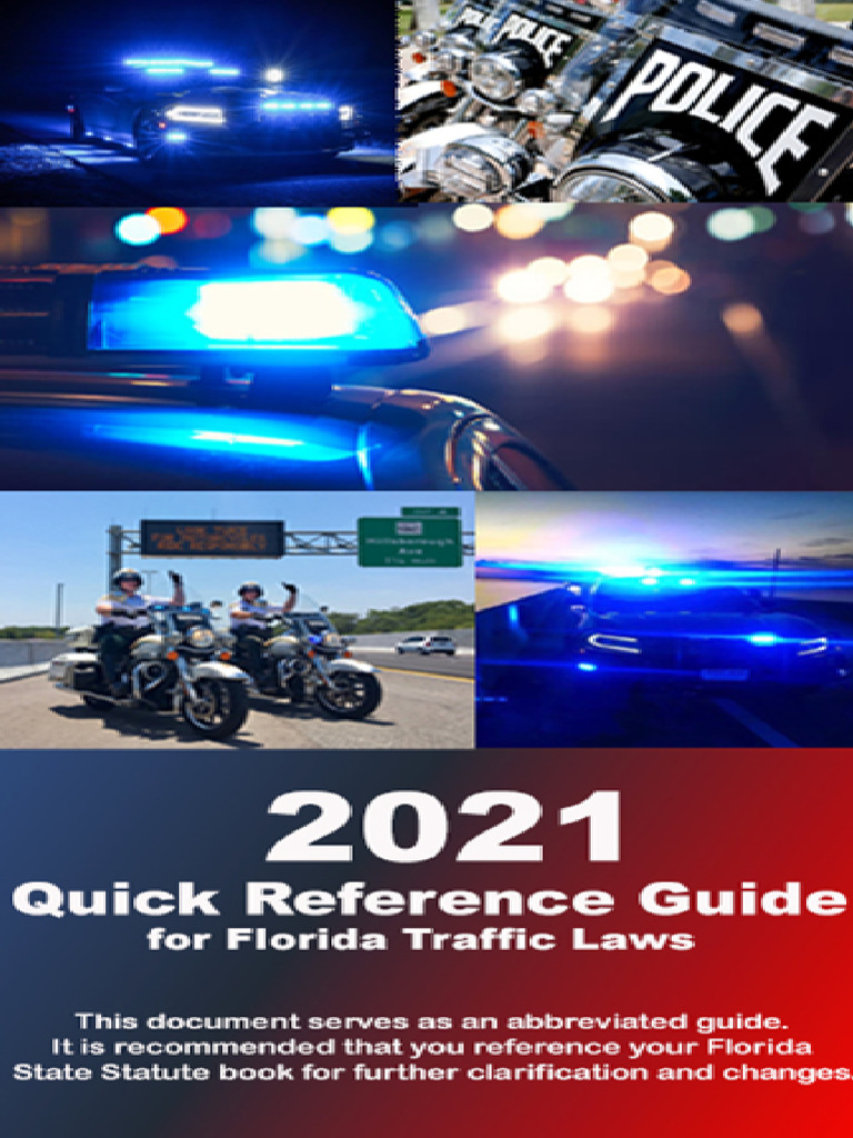 Florida Traffic Laws Reference Guide | PDF | Traffic | Driving