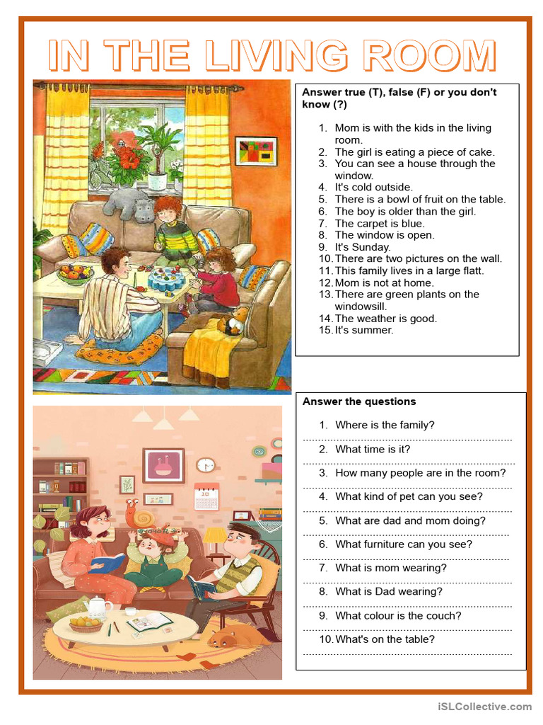 Picture Description - in The Living Room | PDF