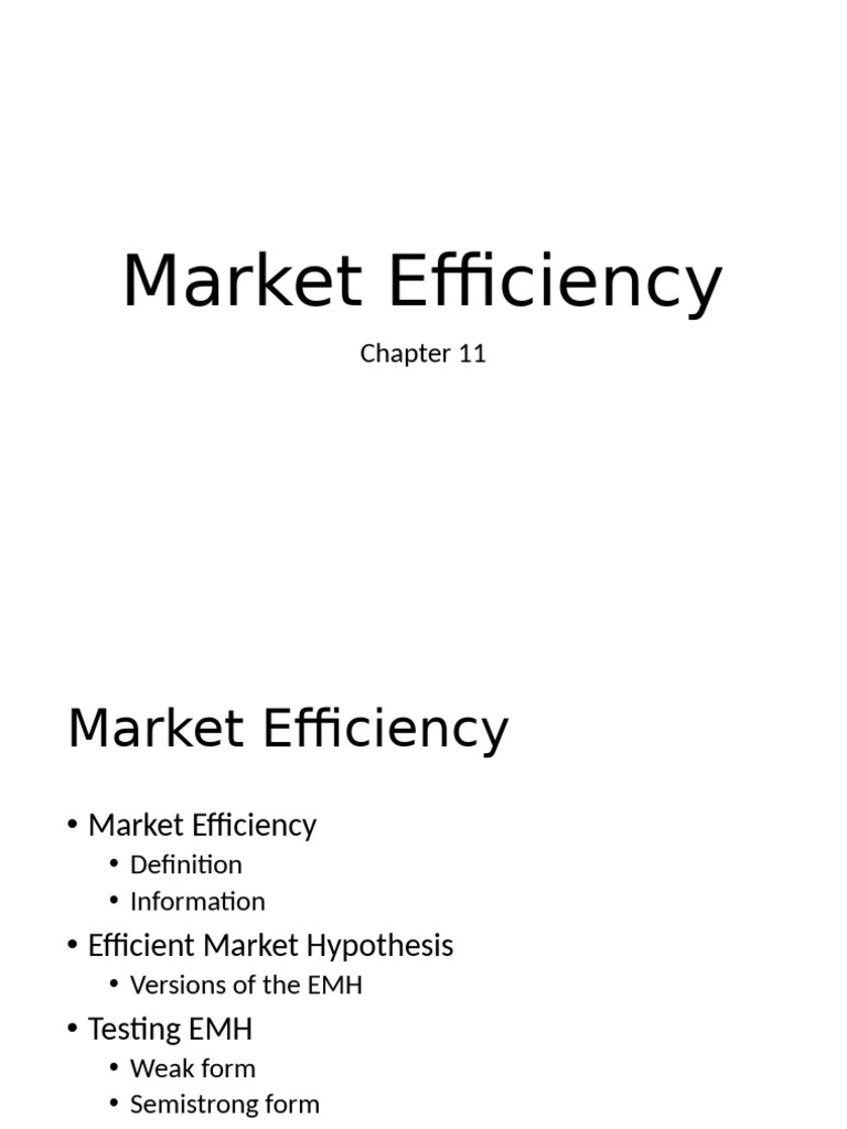 L10 Market Efficiency | PDF | Efficient Market Hypothesis | Stocks