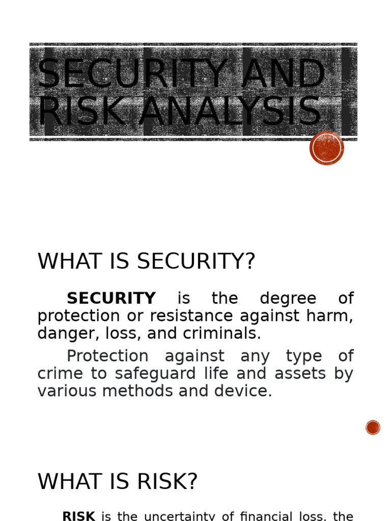 Security and Risk Analysis | PDF | Risk | Risk Management