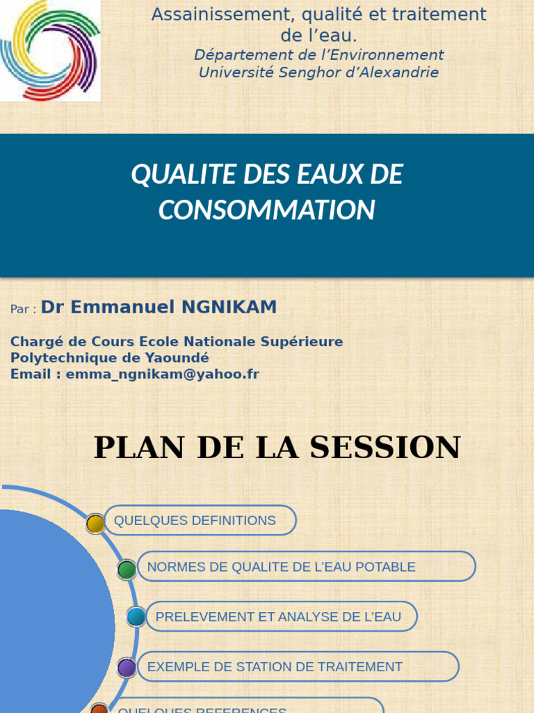 14- QUALITE DES EAUX DE CONSOMMATION | PDF | Boire de l'eau | Eau